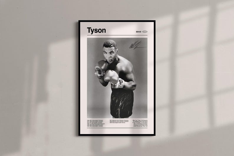 Mike Tyson Minimal Print - A1, A3, A4 Sizing - Digital Download ...