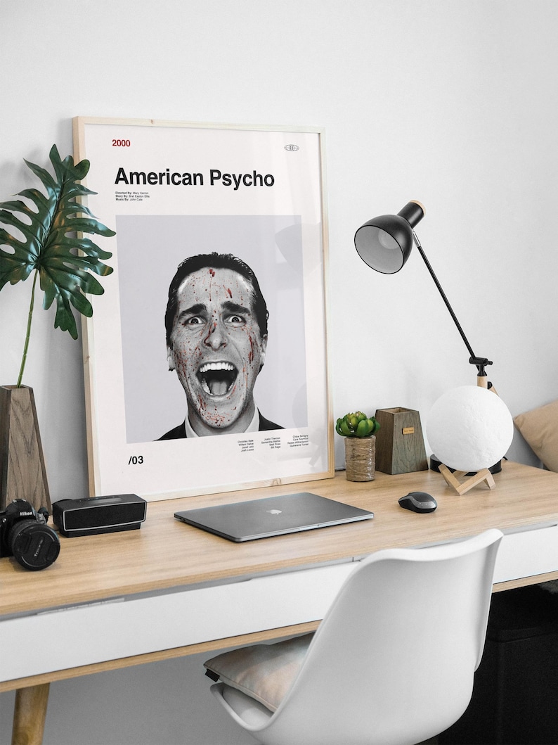 American Psycho | Minimal Modern Art Print - Mid-century Design - Wall ...
