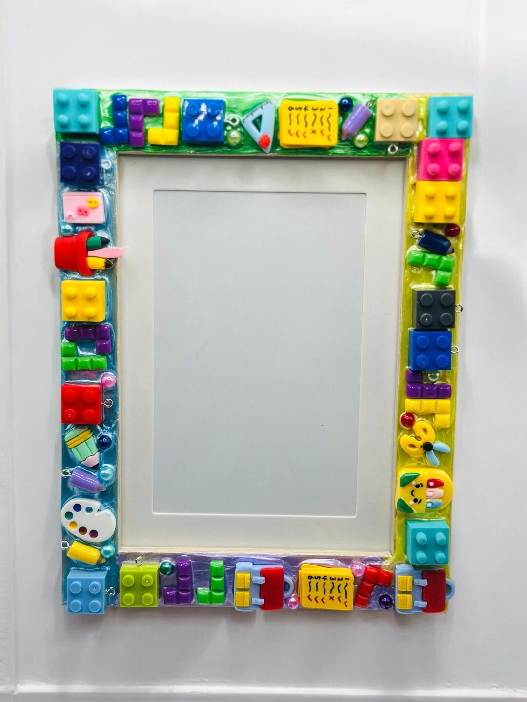 Back to School Decoden Picture Frame Colorful Building Blocks Frame 5x7 ...
