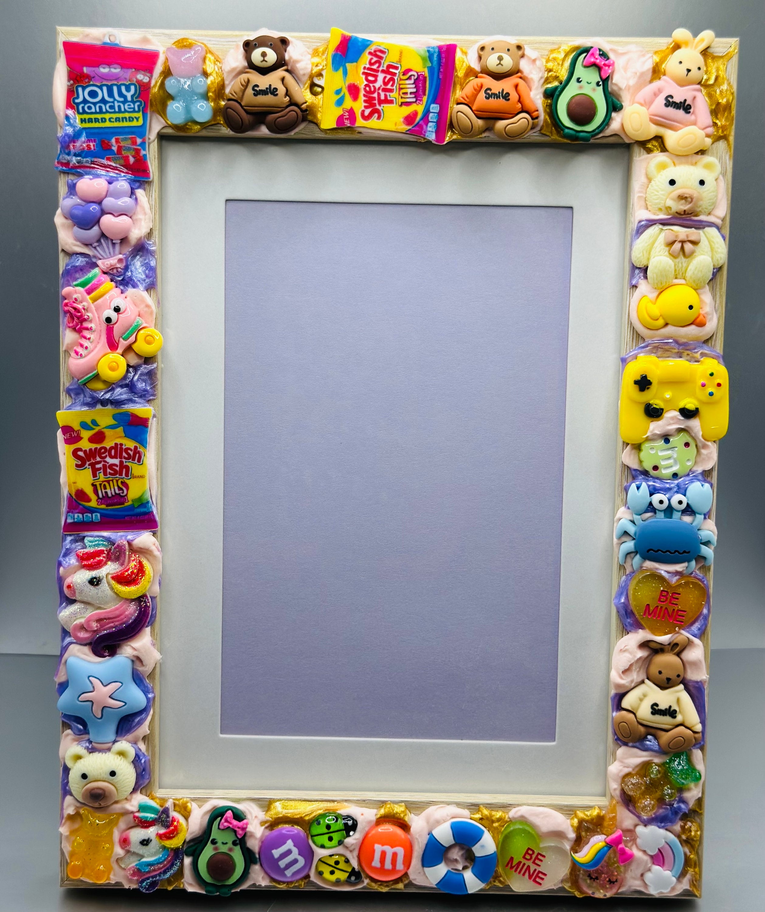 Candy Pop Art Frame With a Combination of Treats, Teddy Bears, Roller ...