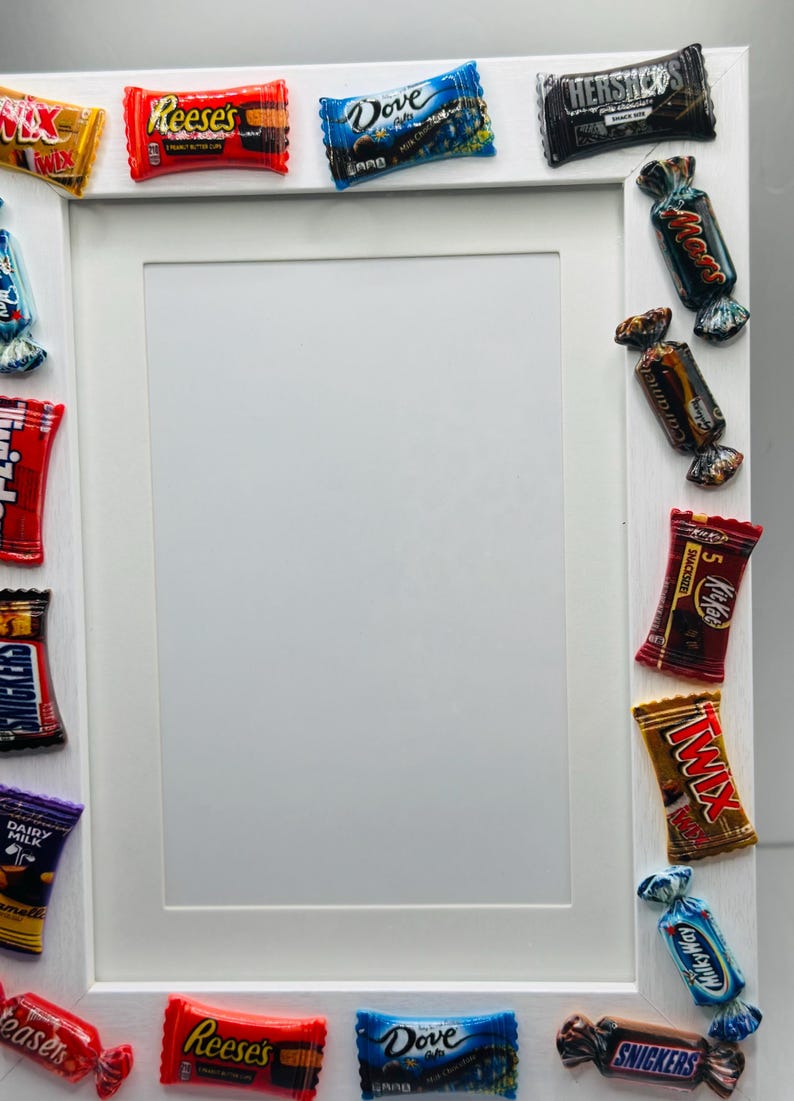 Candy-coated Pop Art Picture Frame: Handmade 5x7 Sweet Treat Decor for ...
