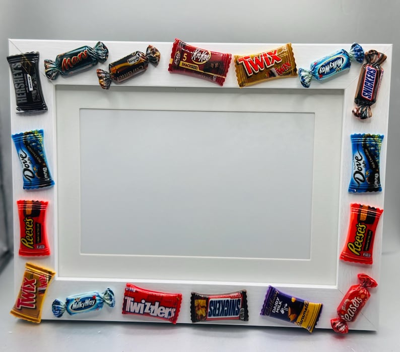 Candy-coated Pop Art Picture Frame: Handmade 5x7 Sweet Treat Decor for ...