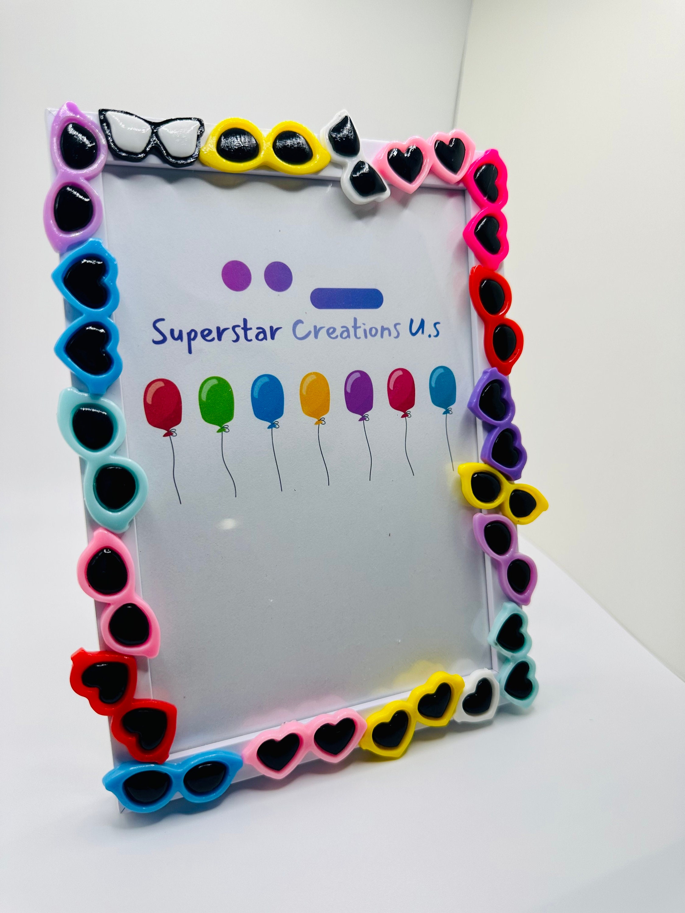 Handmade Photo Picture Frame, Colorful and Fun Sunglass Funky Frame ...