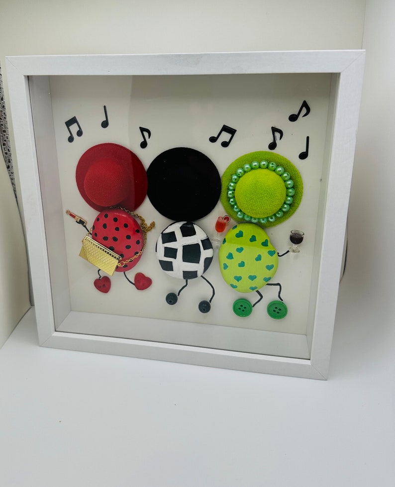 Hand Painted Pebble Art: Dancing Divas Rock Art in Shadow Box - Etsy