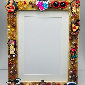 Moana Disney Inspired Picture Frame Moana Gold Sparkly Decoden Frame ...