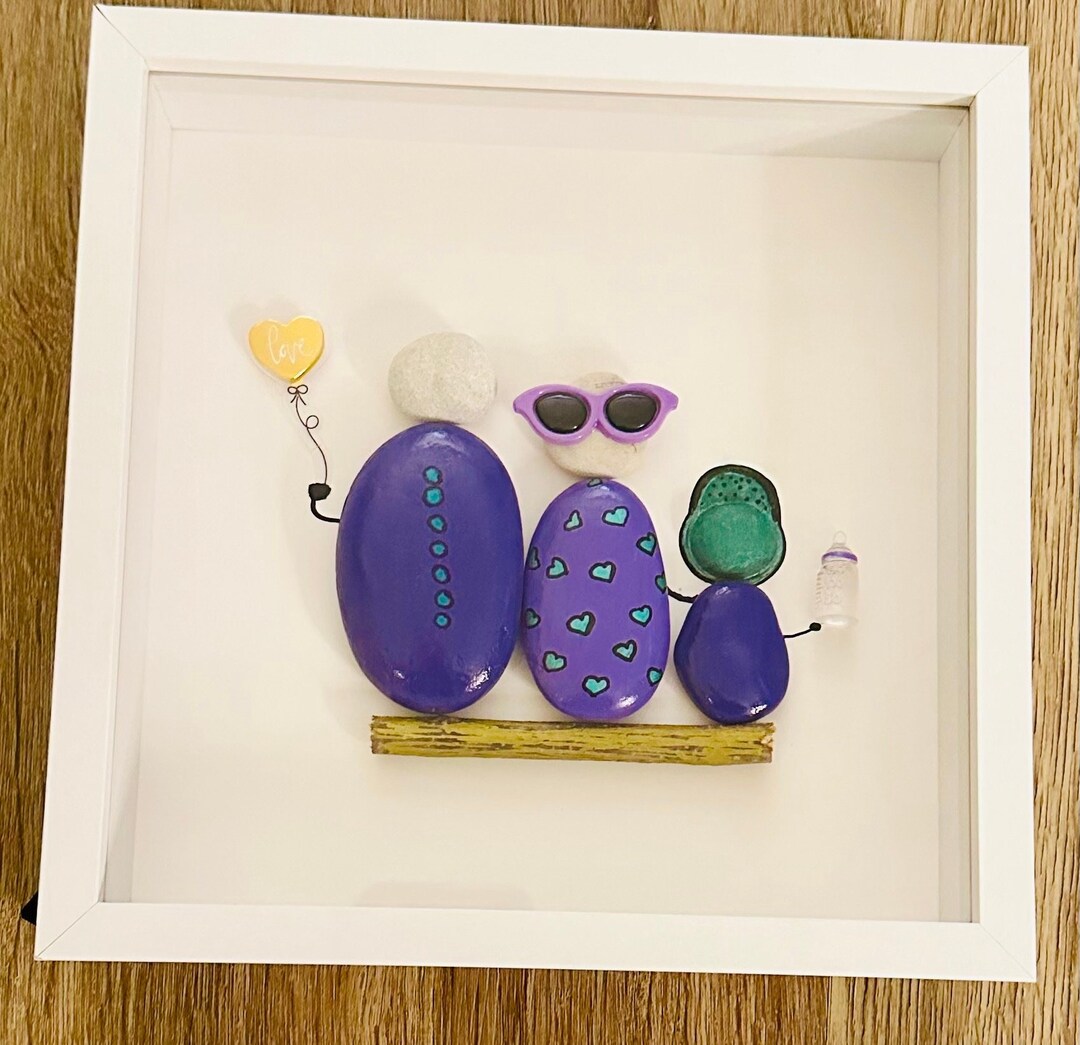 Pebble Art, Family Love, Mom, Dad and Child Unconditional Love ...