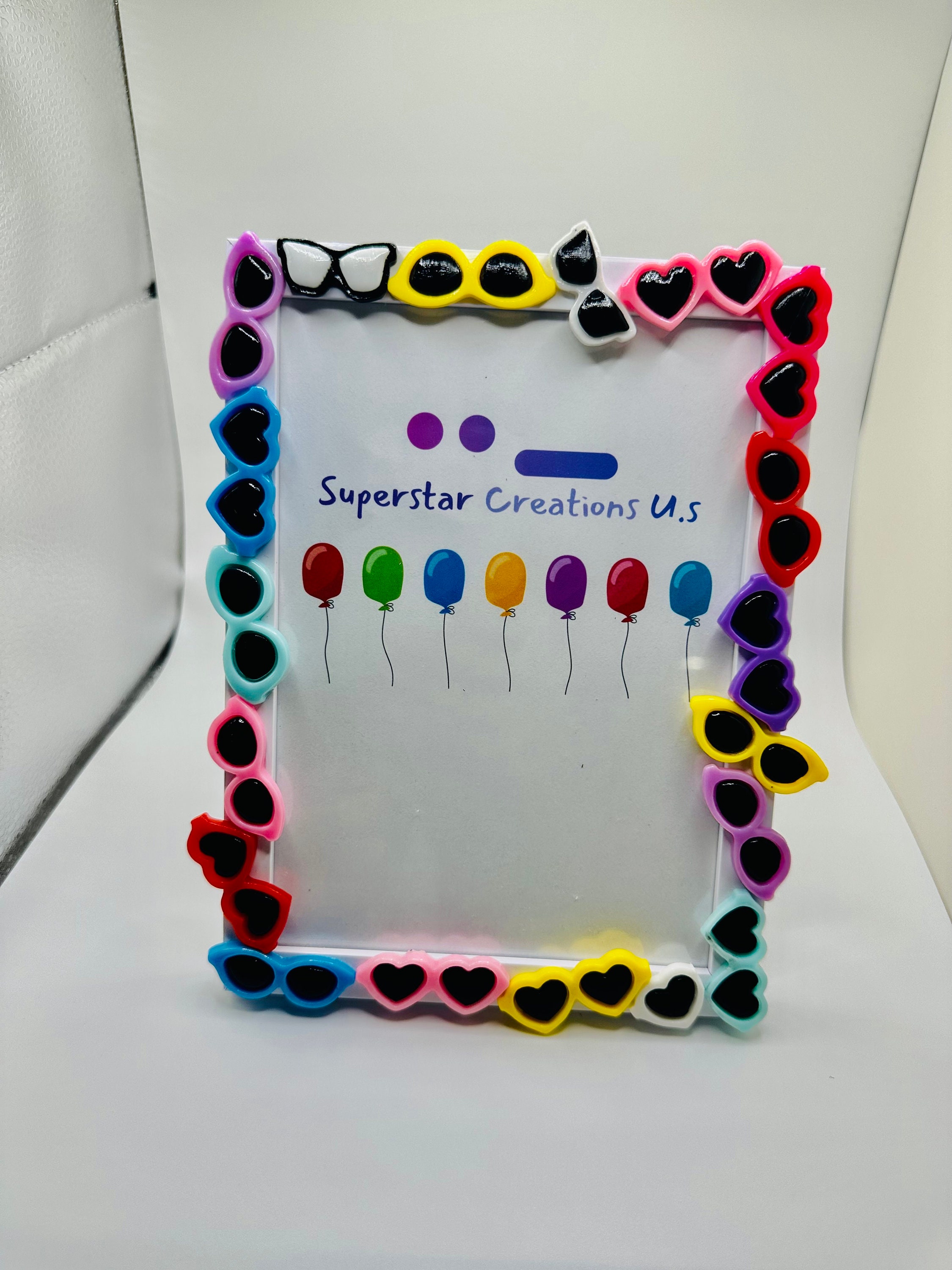 Handmade Photo Picture Frame, Colorful and Fun Sunglass Funky Frame ...
