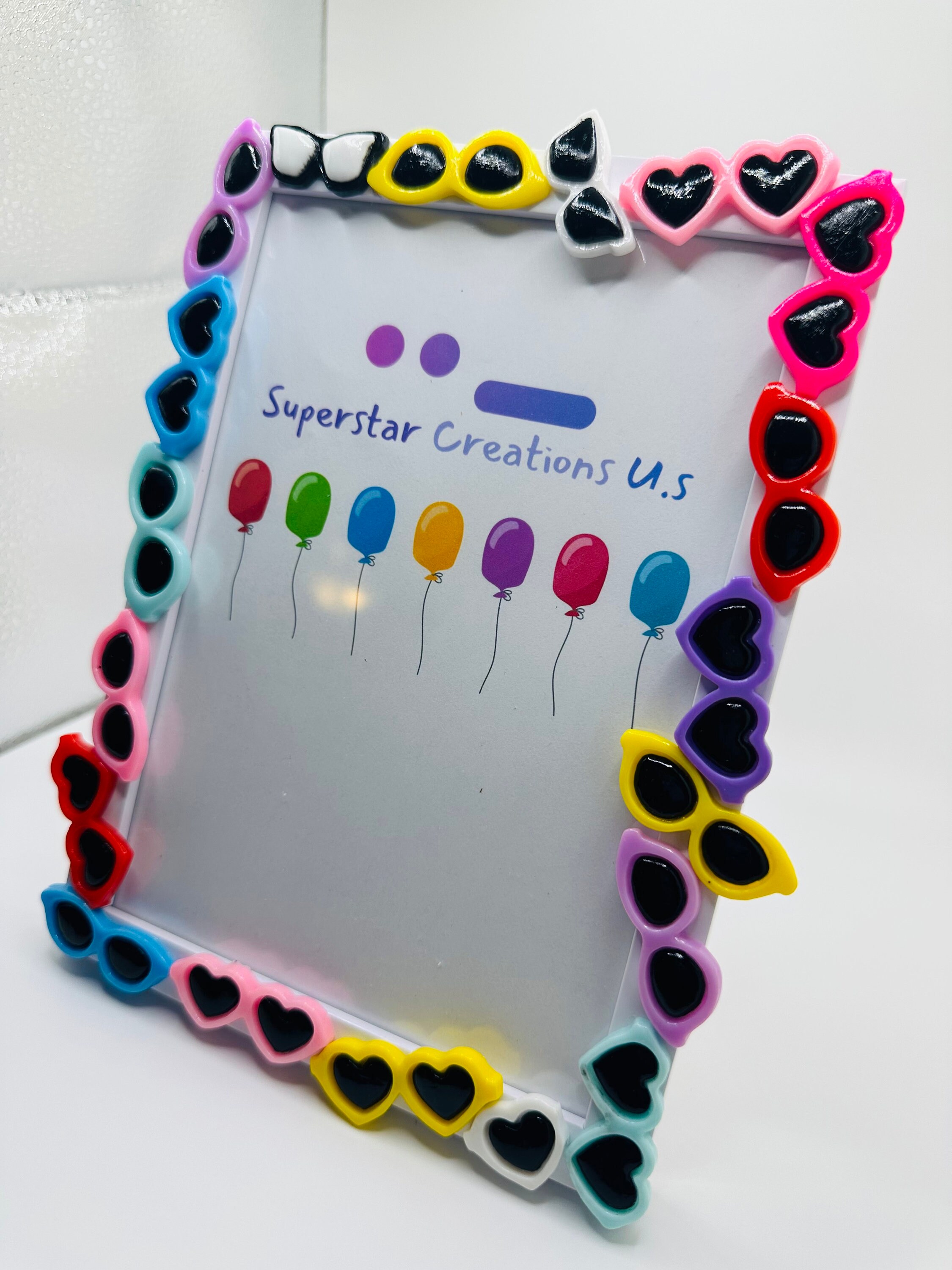 Handmade Photo Picture Frame, Colorful and Fun Sunglass Funky Frame ...