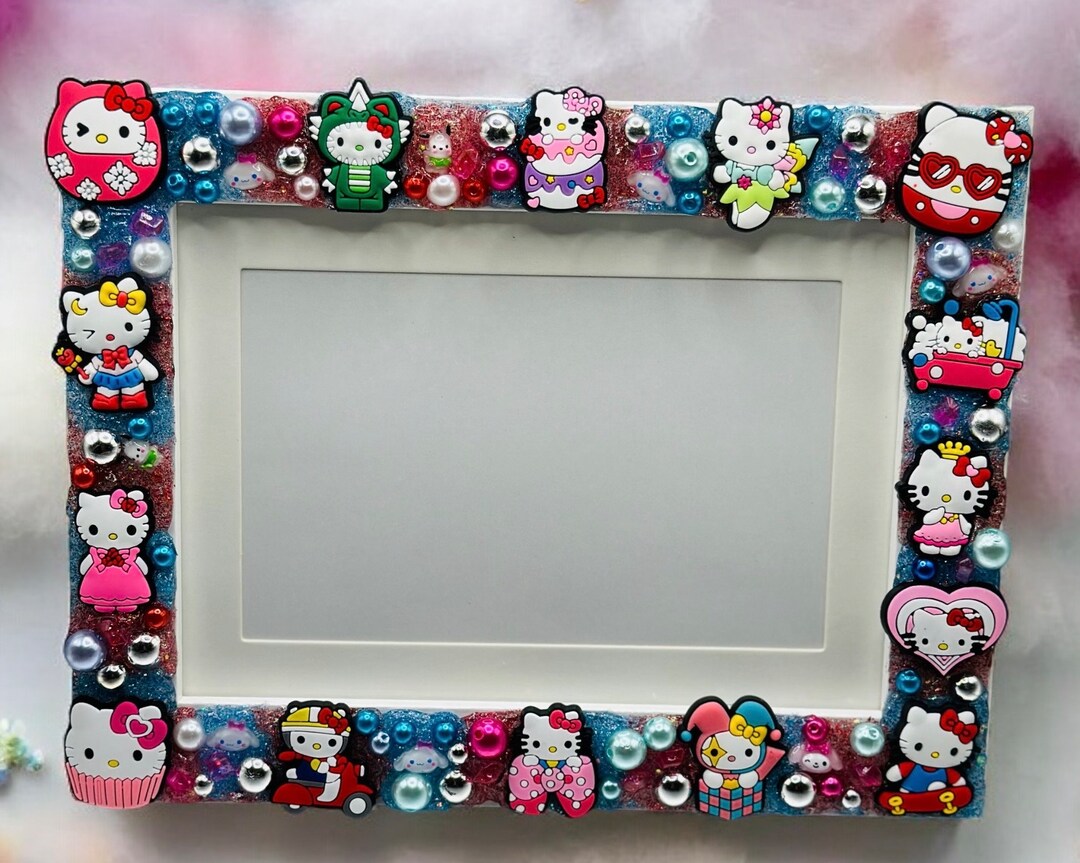 Hello Kitty Picture Frame, Cute Charms and Decoden Adorned Picture ...