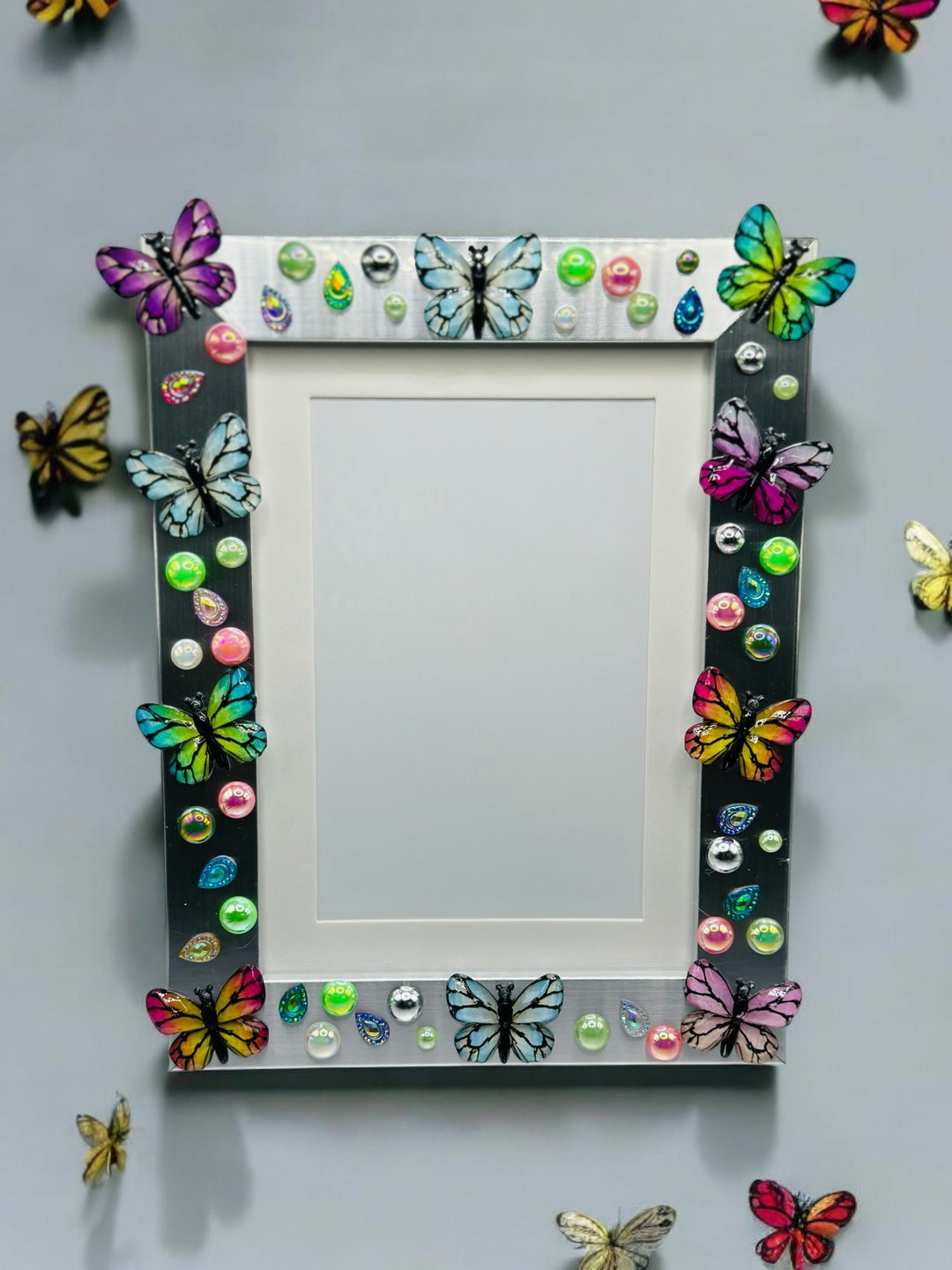 Colorful 3D Butterfly Picture Frame Multicolored Bling Butterfy ...