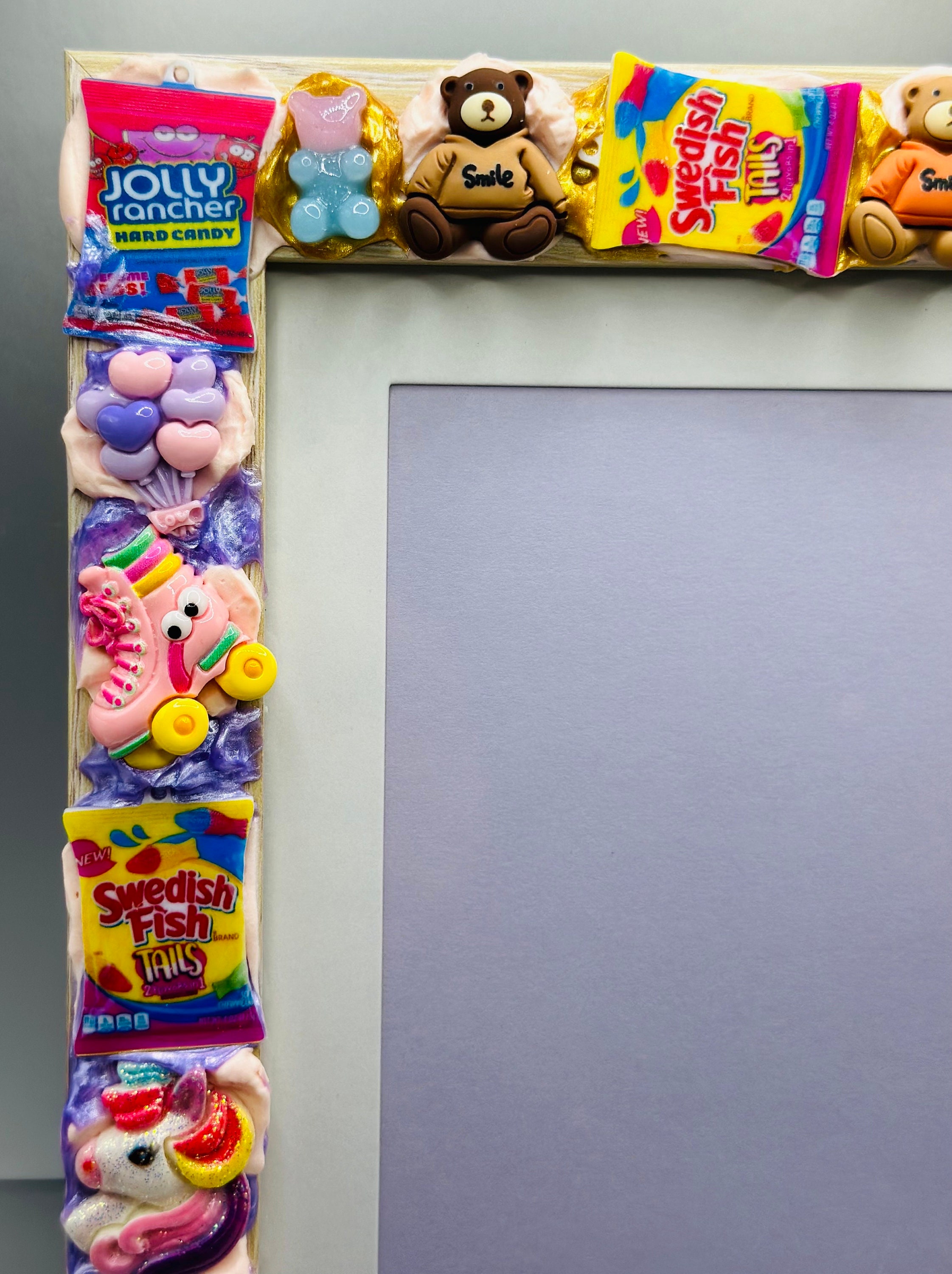 Candy Pop Art Frame With a Combination of Treats, Teddy Bears, Roller ...