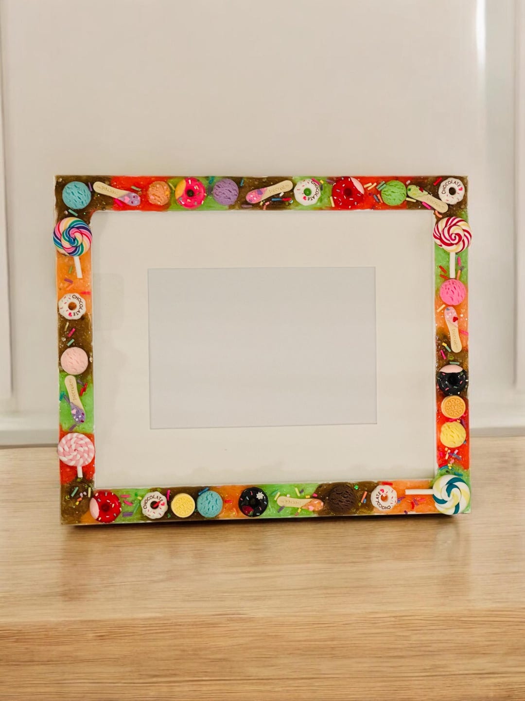 Colorful Pop Art Donut Frame Resin Candy Decoration Sweet Treats 8x10 ...
