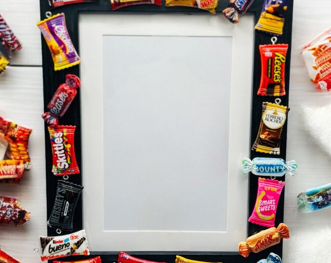 3D Chocolate Candy Coated Frame, Picture Frame With Sweet Treats in a ...