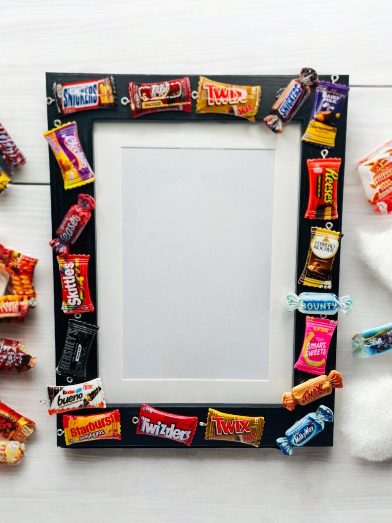 3D Chocolate Candy Coated Frame, Picture Frame With Sweet Treats in a ...