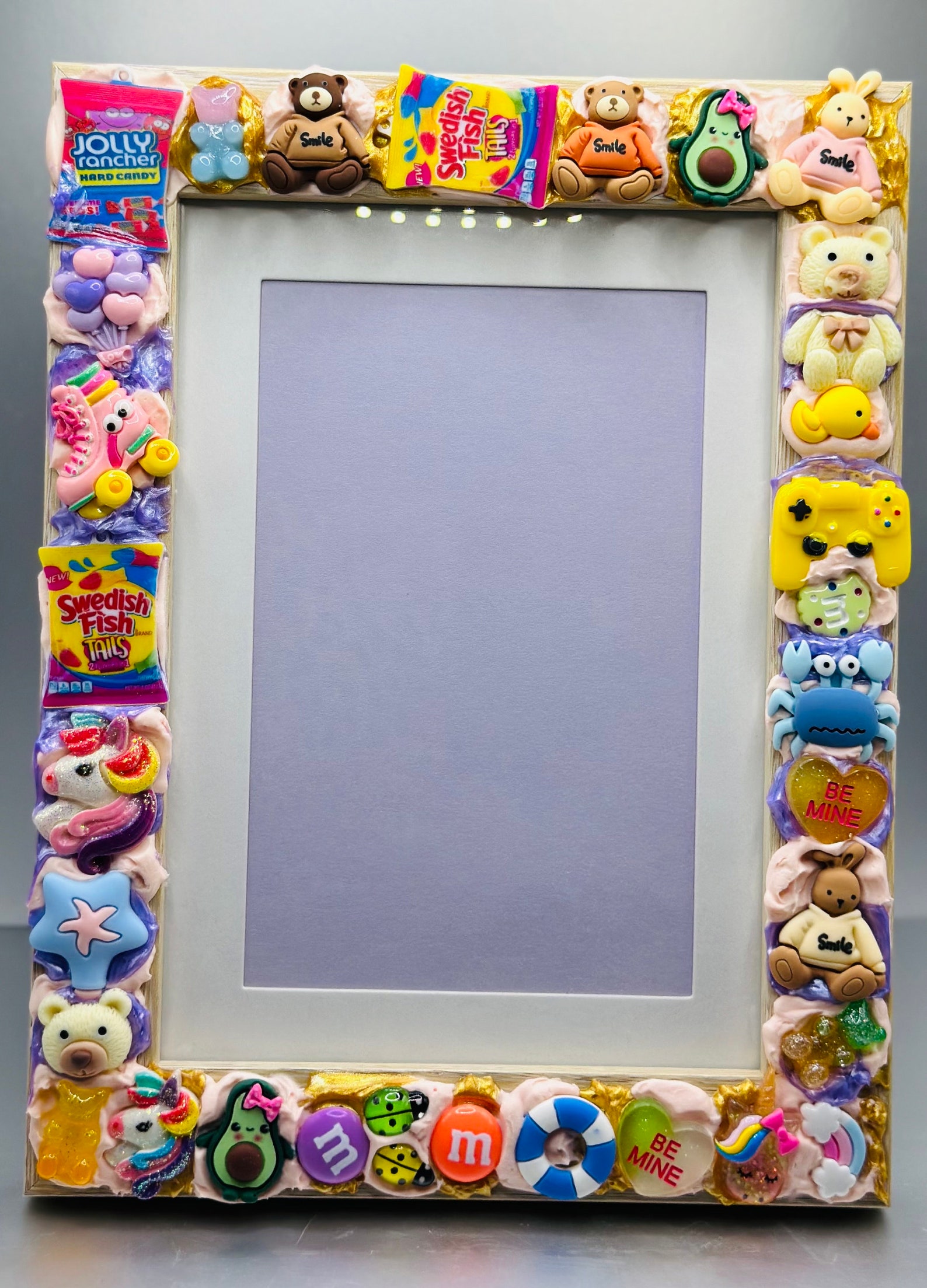 Candy Pop Art Frame With a Combination of Treats, Teddy Bears, Roller ...