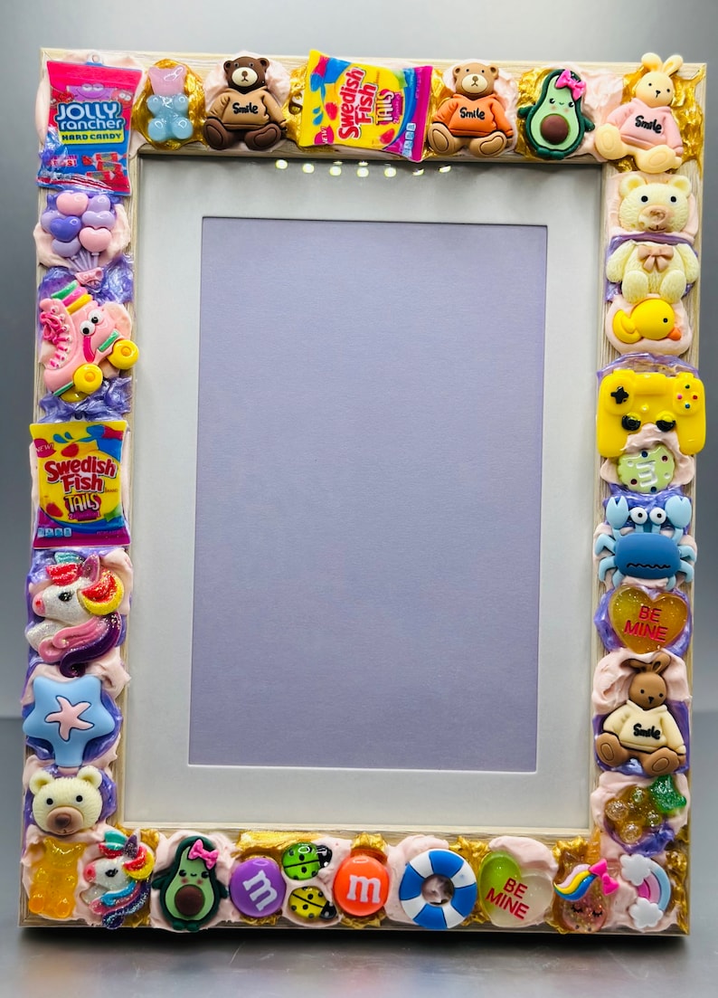 Candy Pop Art Frame With a Combination of Treats, Teddy Bears, Roller ...