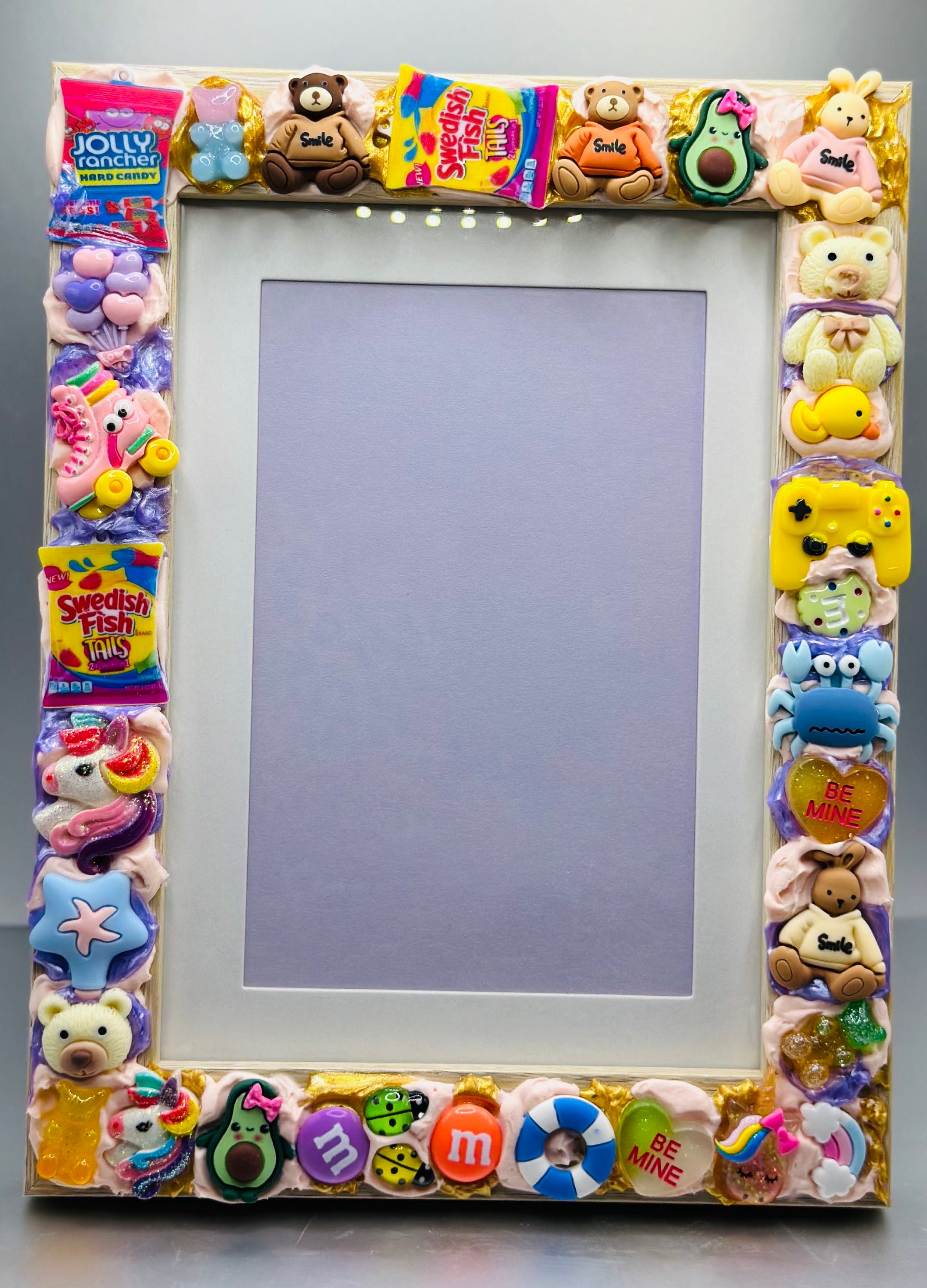 Candy Pop Art Frame With a Combination of Treats, Teddy Bears, Roller ...