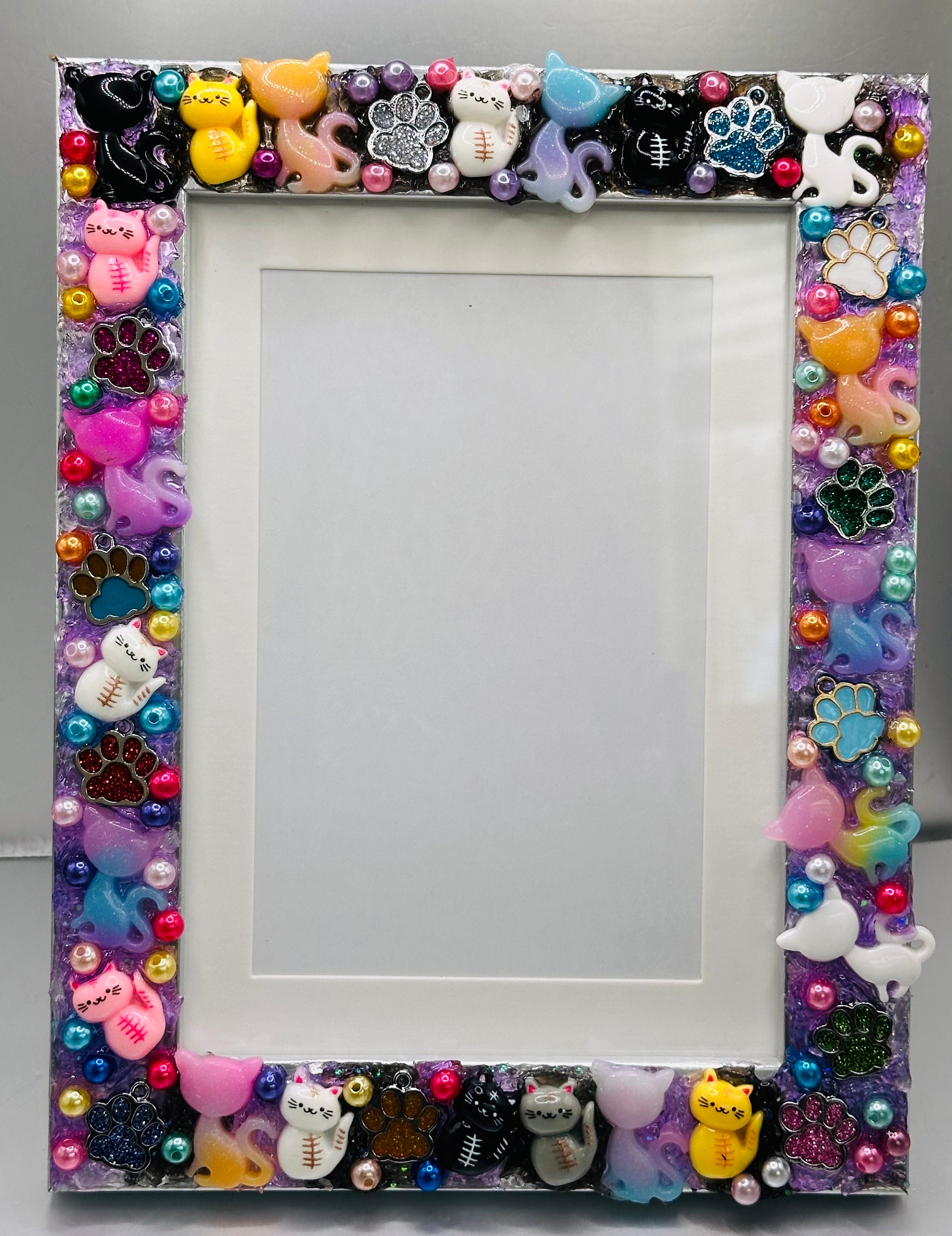 Colorful Decoden Cat Themed Frame Resin Kitty Frame Decoration Sweet ...