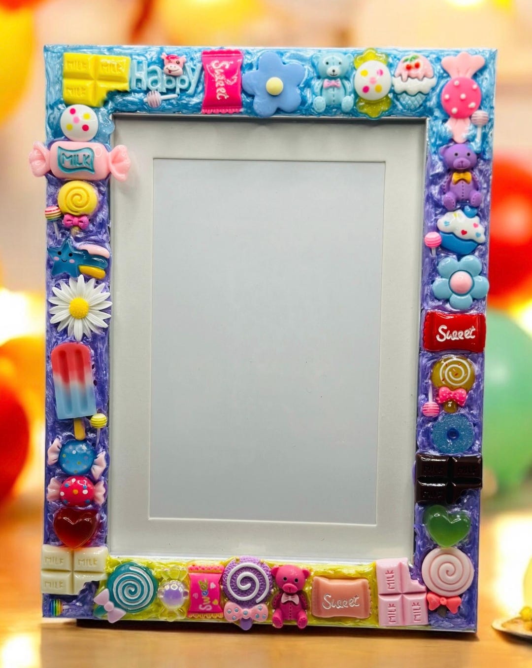 Colorful 3D Kawaii Picture Frame Resin Candy Decoration Cute Picture ...