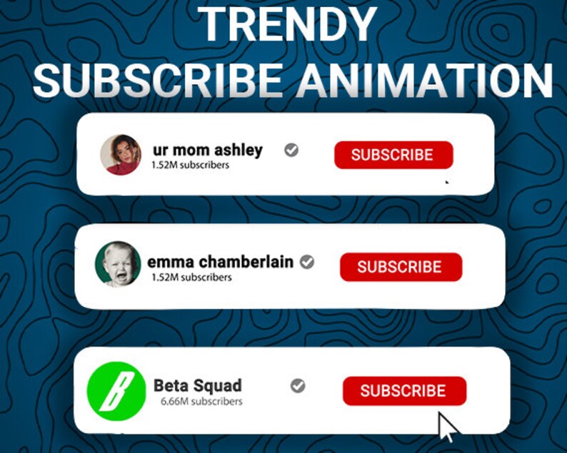 Custom Animated Subscribe Button Overlay dark/light Theme - Etsy