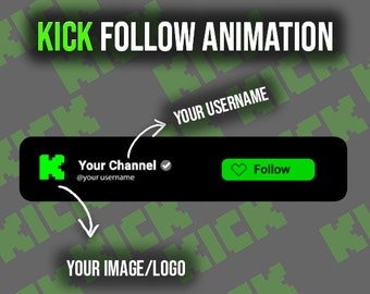 Custom Kick Follow Button Animation, Youtube Video Intro Social Media ...