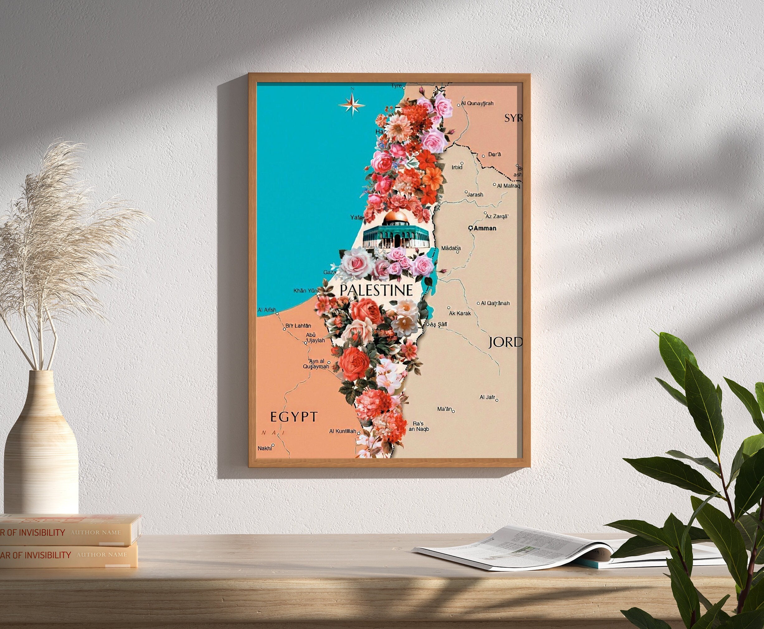 A4 Palestine Map Islamic Wall Art Modern Islamic Home Decor - Etsy