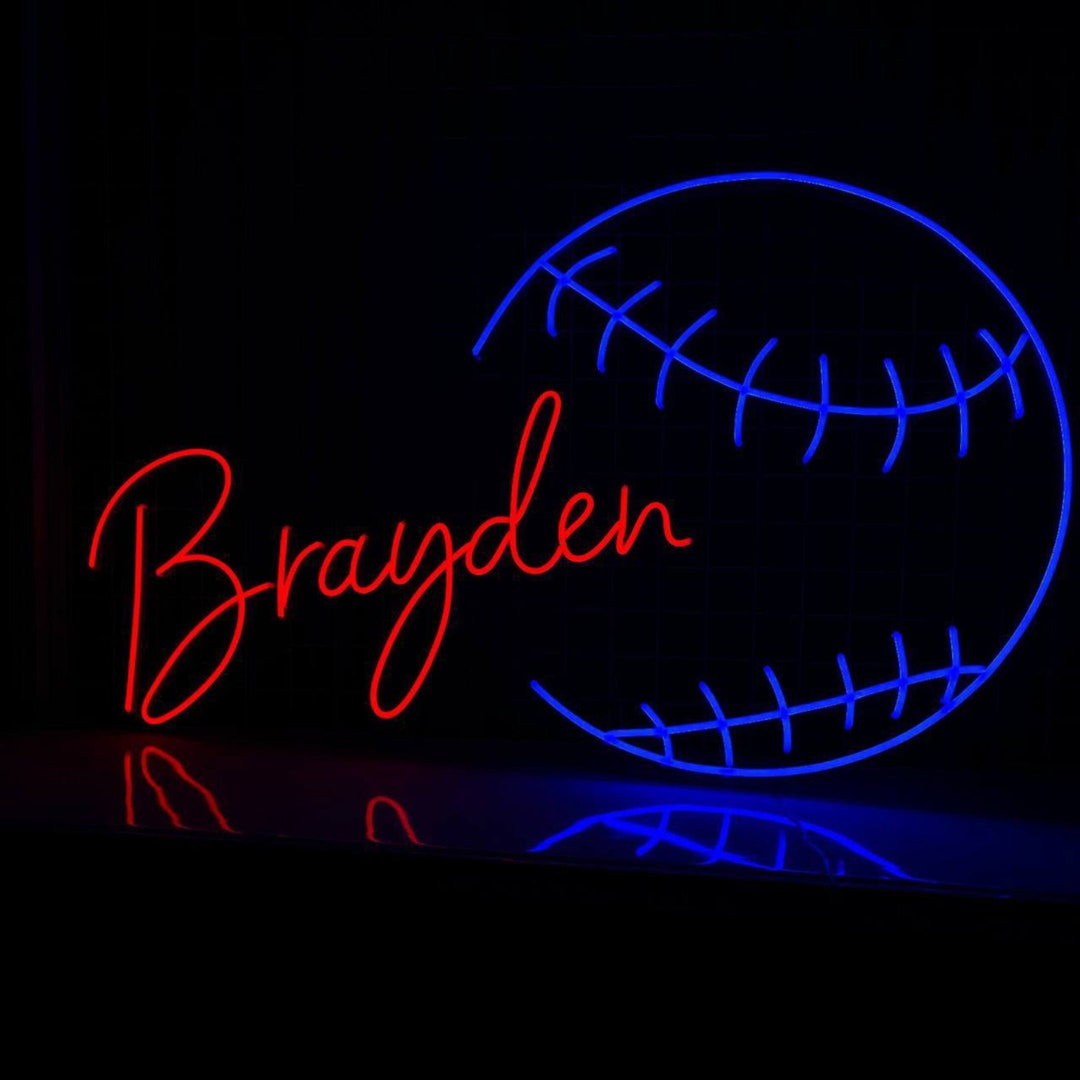 Custom Base Ball Neon Light Personalized Baseball Name Led - Etsy
