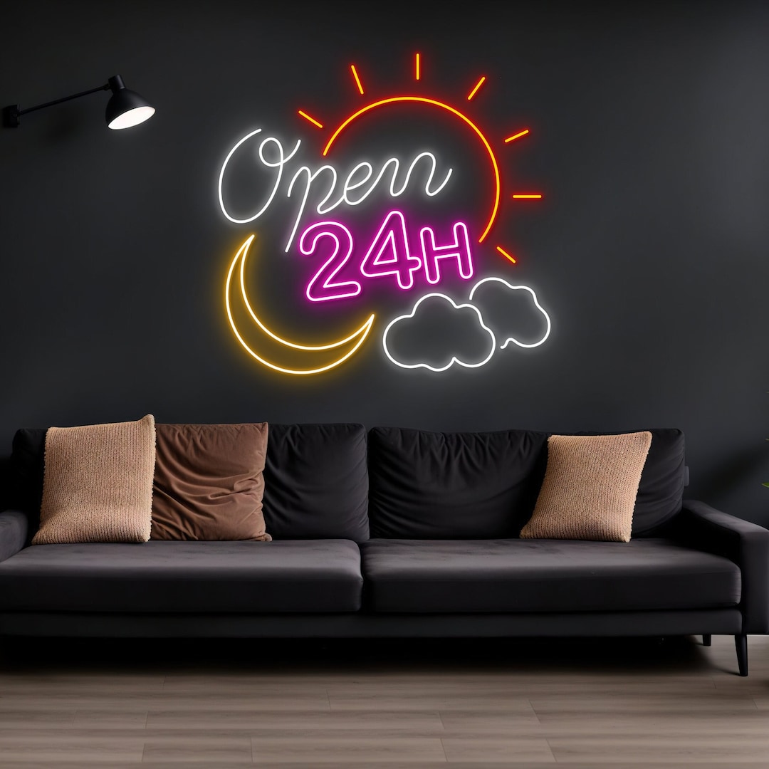 Open 24h Neon Sign 24h Open Led Light Open Neon Light Open - Etsy