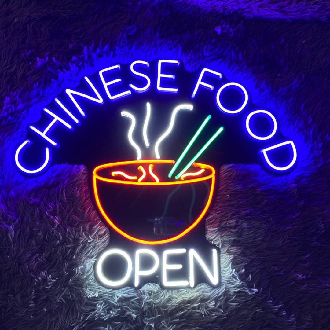 Chinese Food Open Neon Light Chinese Food Open Led Light - Etsy