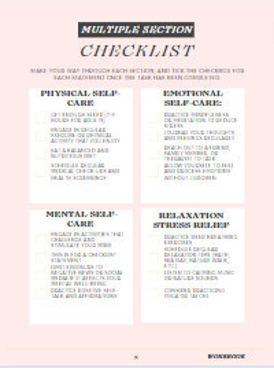 Self-care Workbook| Printable| Download Ready - Etsy