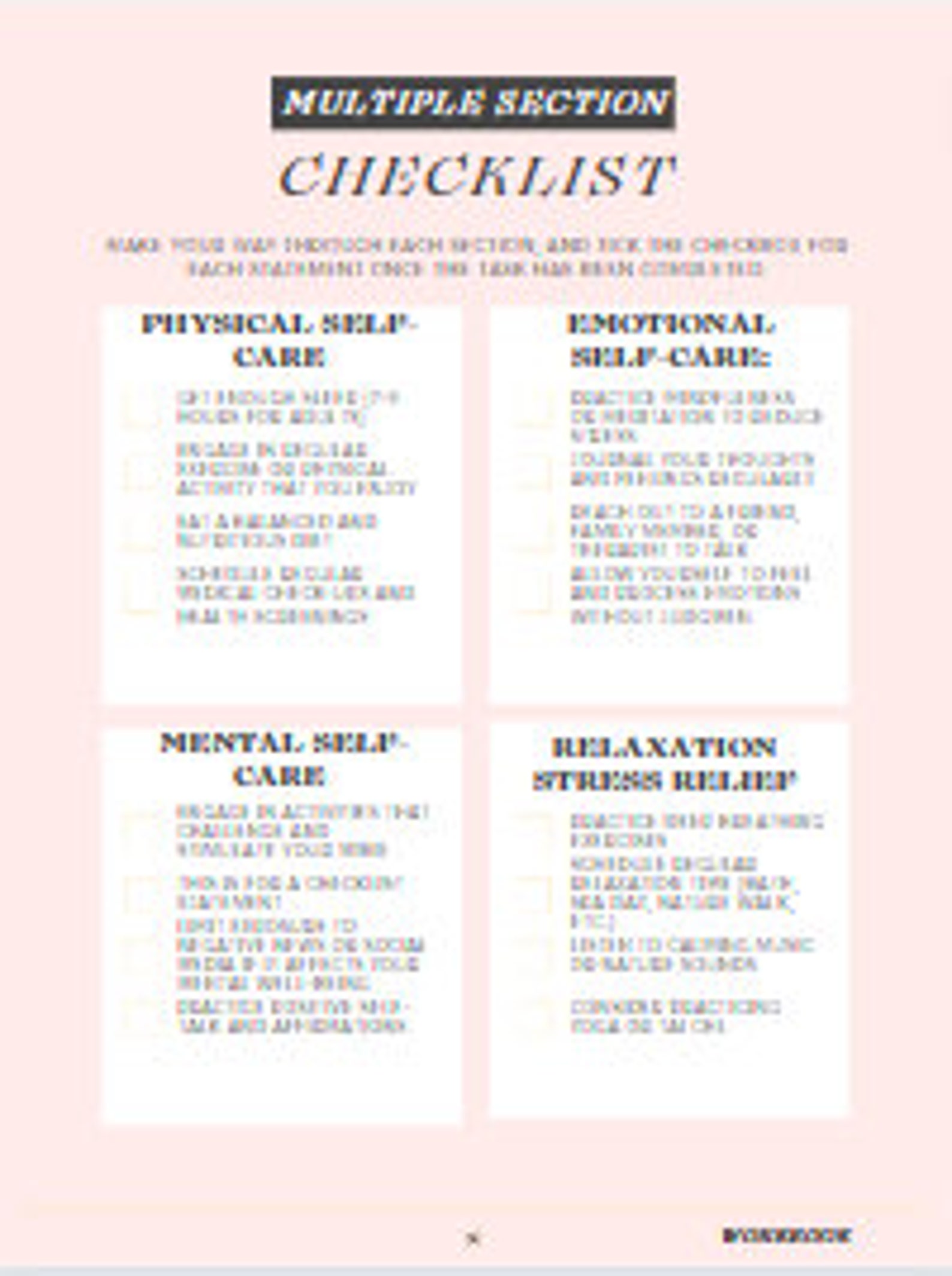 Self-care Workbook Printable Download Ready - Etsy