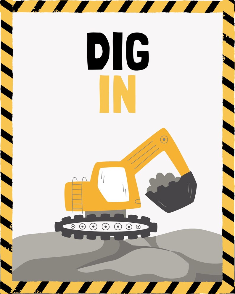 Construction Birthday Party Signs- Printable - Etsy