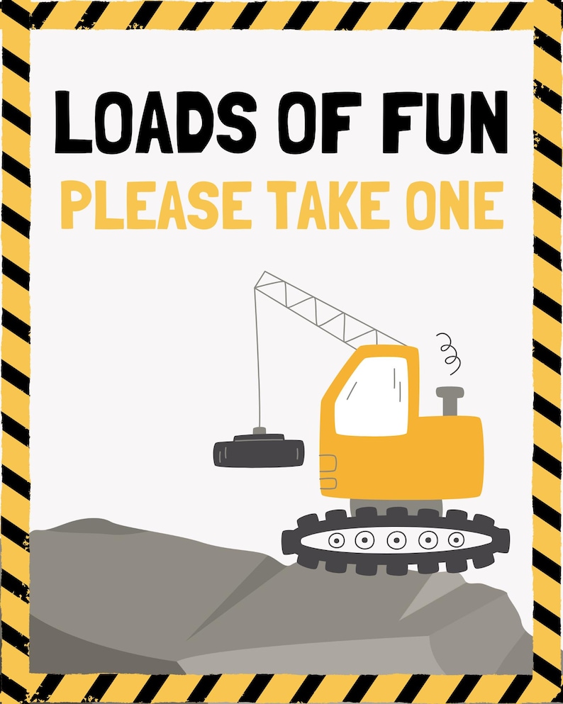 Construction Birthday Party Signs- Printable - Etsy