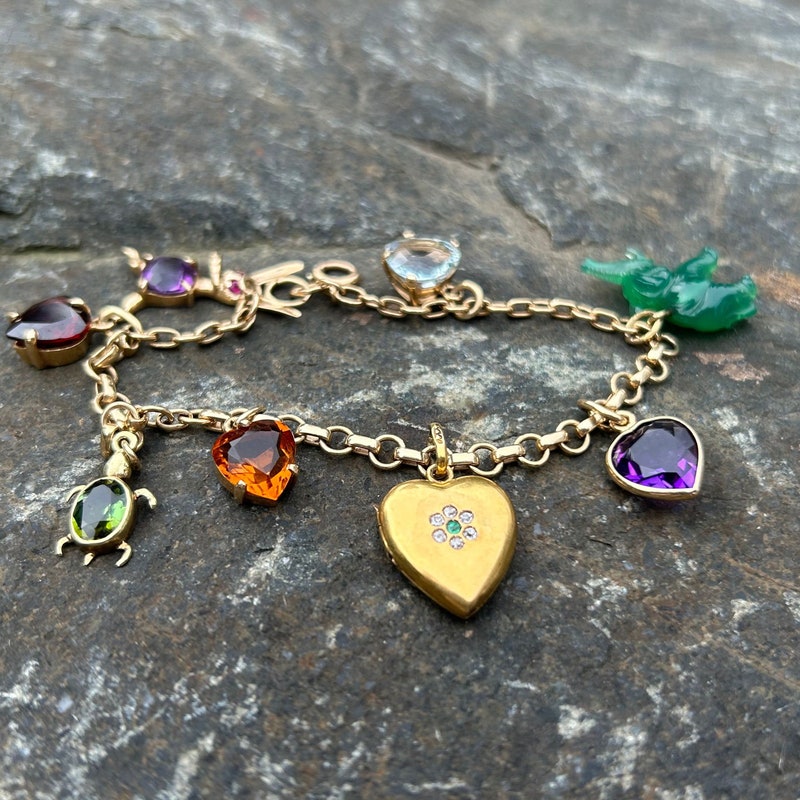 Gold Charm Bracelet - Etsy