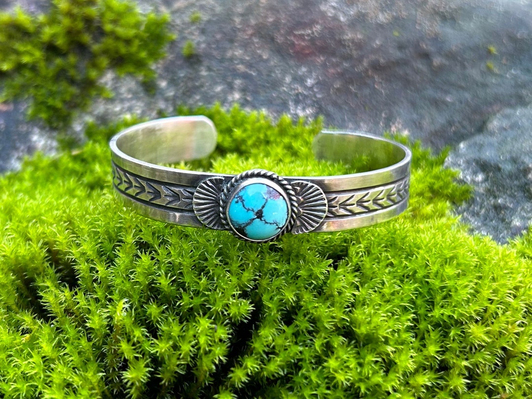 Robert Johnson Navajo Sterling Silver Turquoise Cuff Bracelet - Etsy