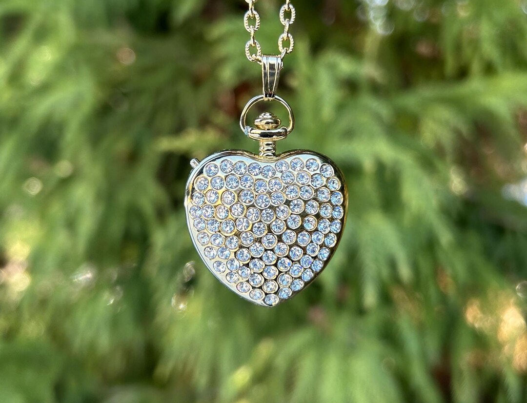 Vintage 1990s Pierre Jacquard Quartz Heart Watch & Pendant Necklace - Etsy