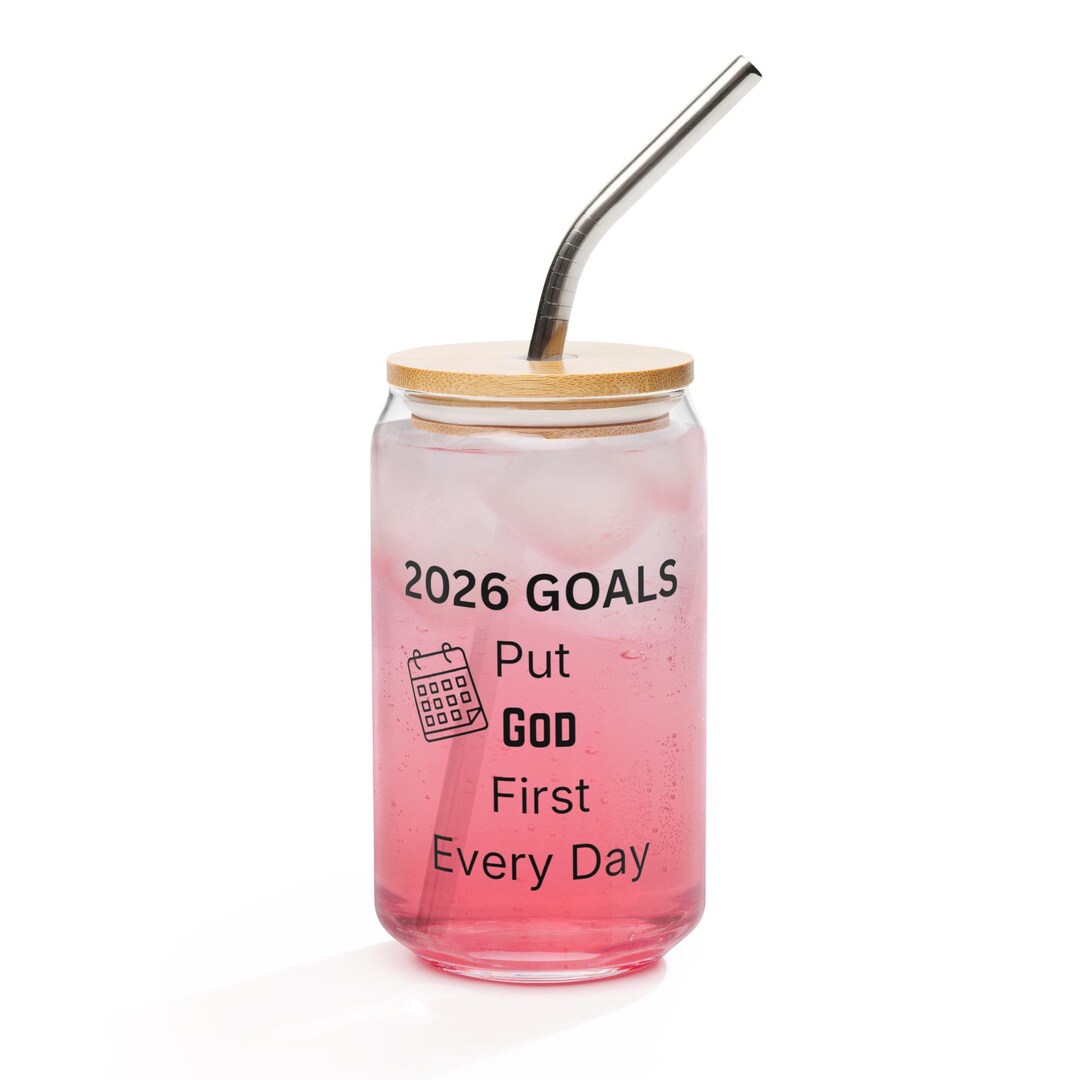 2026 New Year Goals Can-shaped Glass With Lid and Straw - Etsy