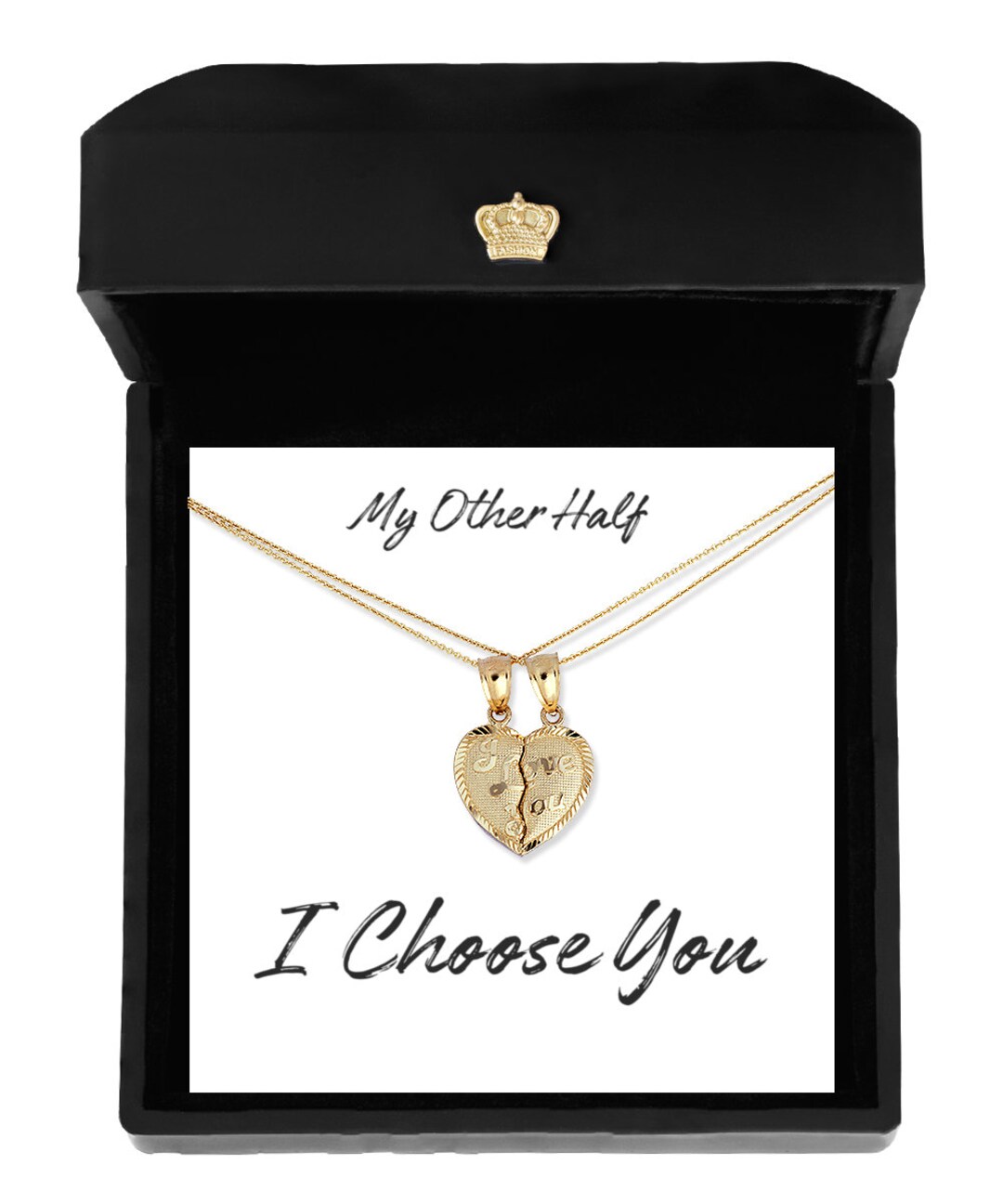 Breakable Heart Gold Necklace Jewelry for Her My Other Half I Choose ...