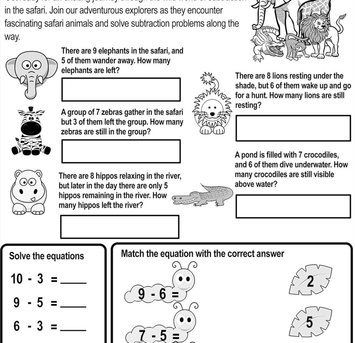 1st Grade Math Worksheet, Addition Subtraction Strategy Activity ...