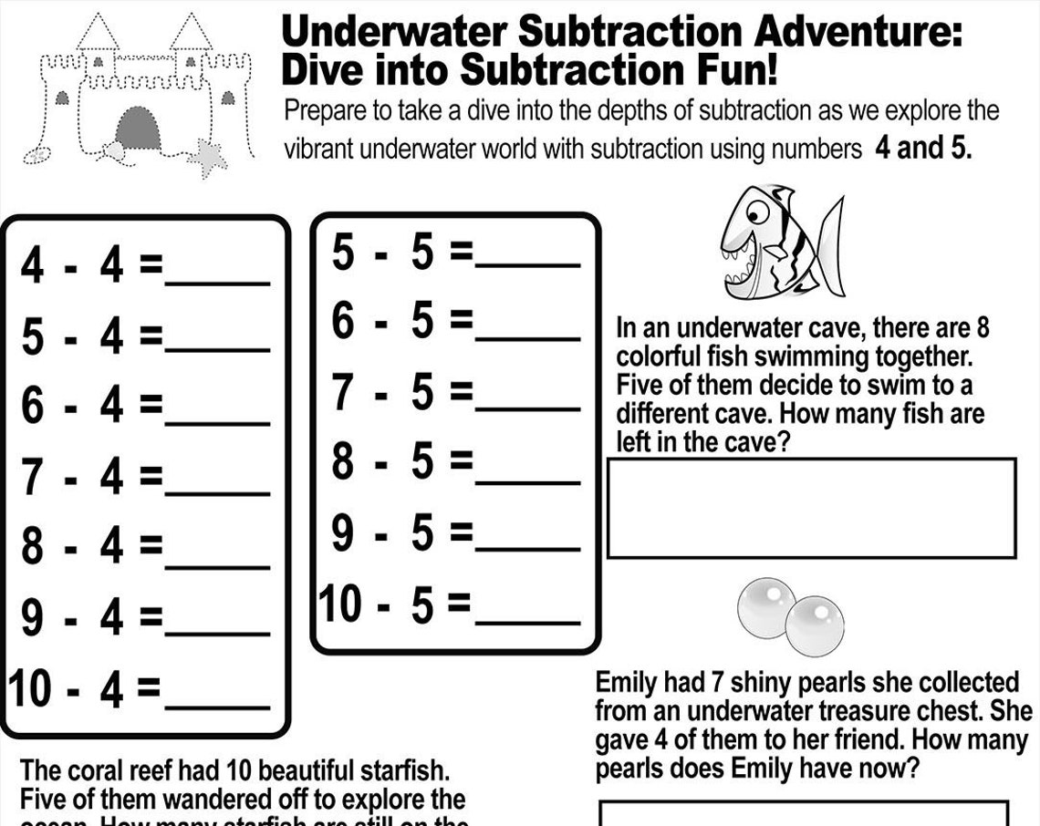 Addition Subtraction Strategy Math Worksheet First Grade Kindergarten ...