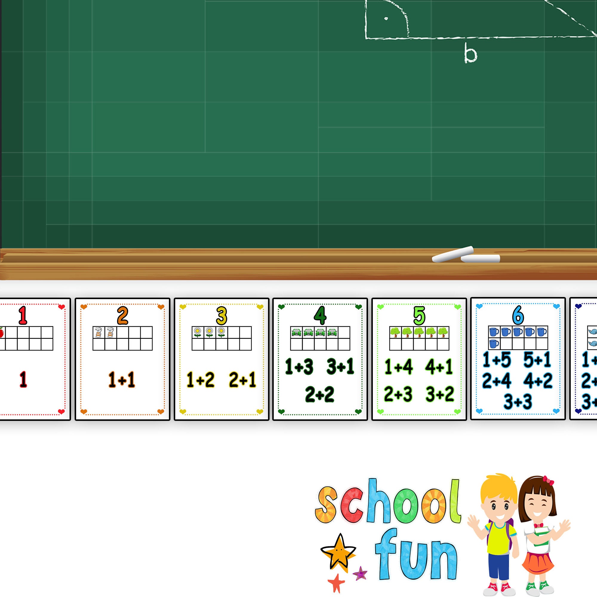 Number Posters With Ten Frames for Classroom Number Poster Math 1st ...