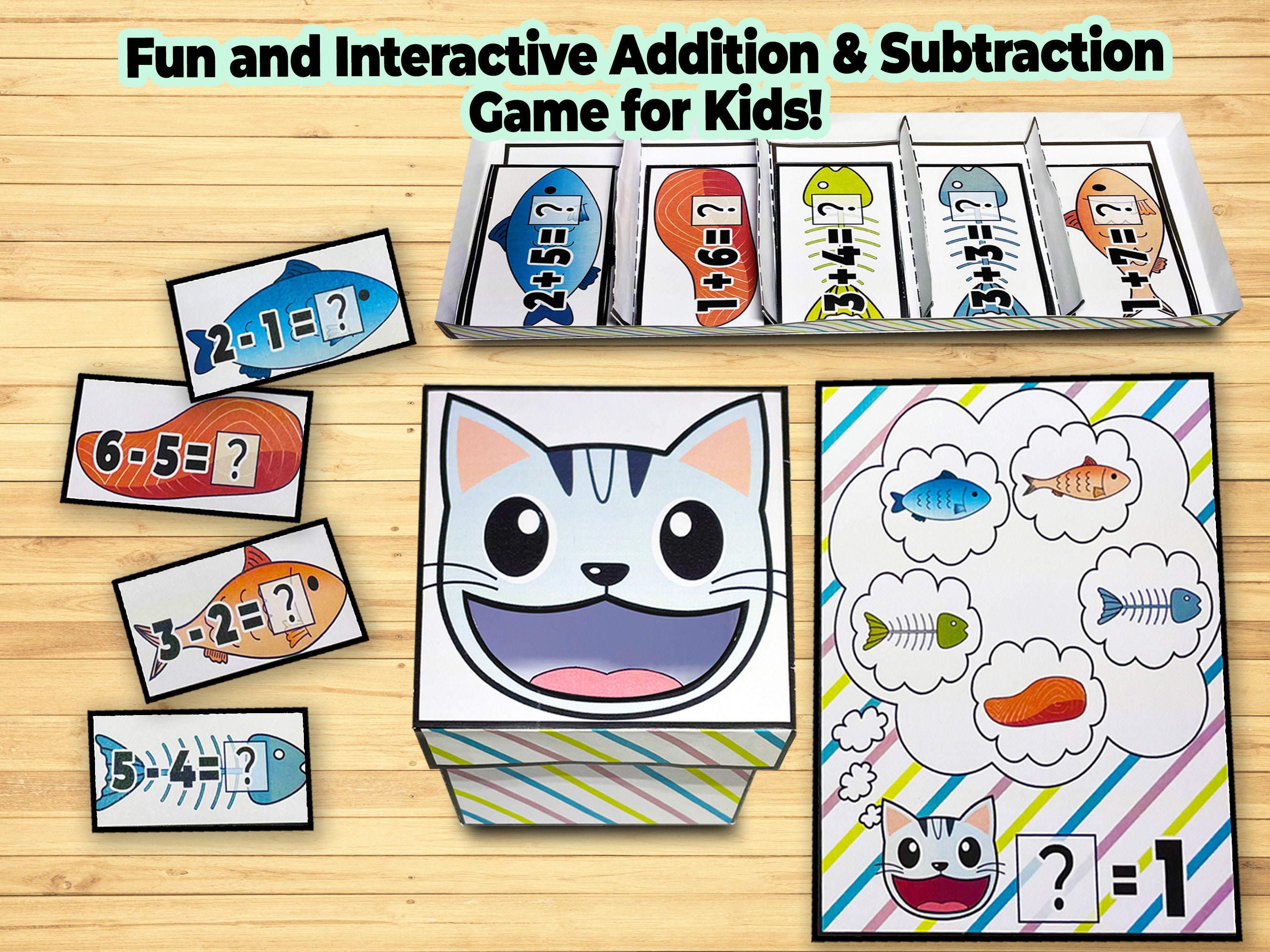 Addition Subtraction Feeding Fun Math Activity-educational Math ...