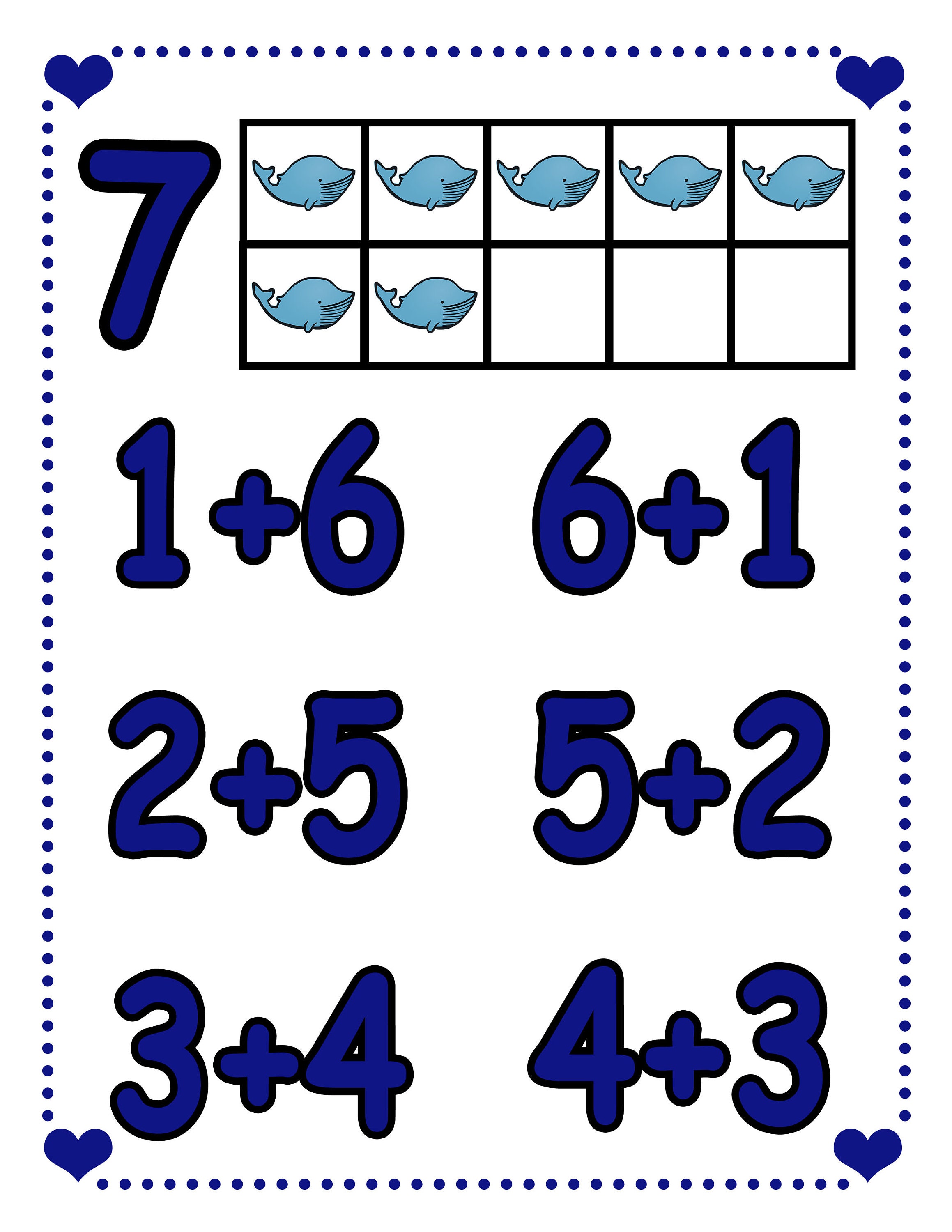 Number Posters With Ten Frames for Classroom Number Poster Math 1st ...