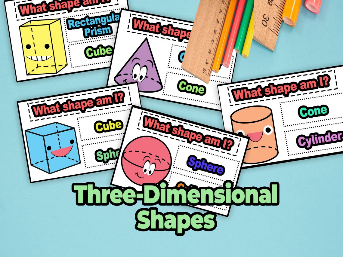 2D Shapes Math Practice Kids 2D and 3D Shapes Learning Activity ...