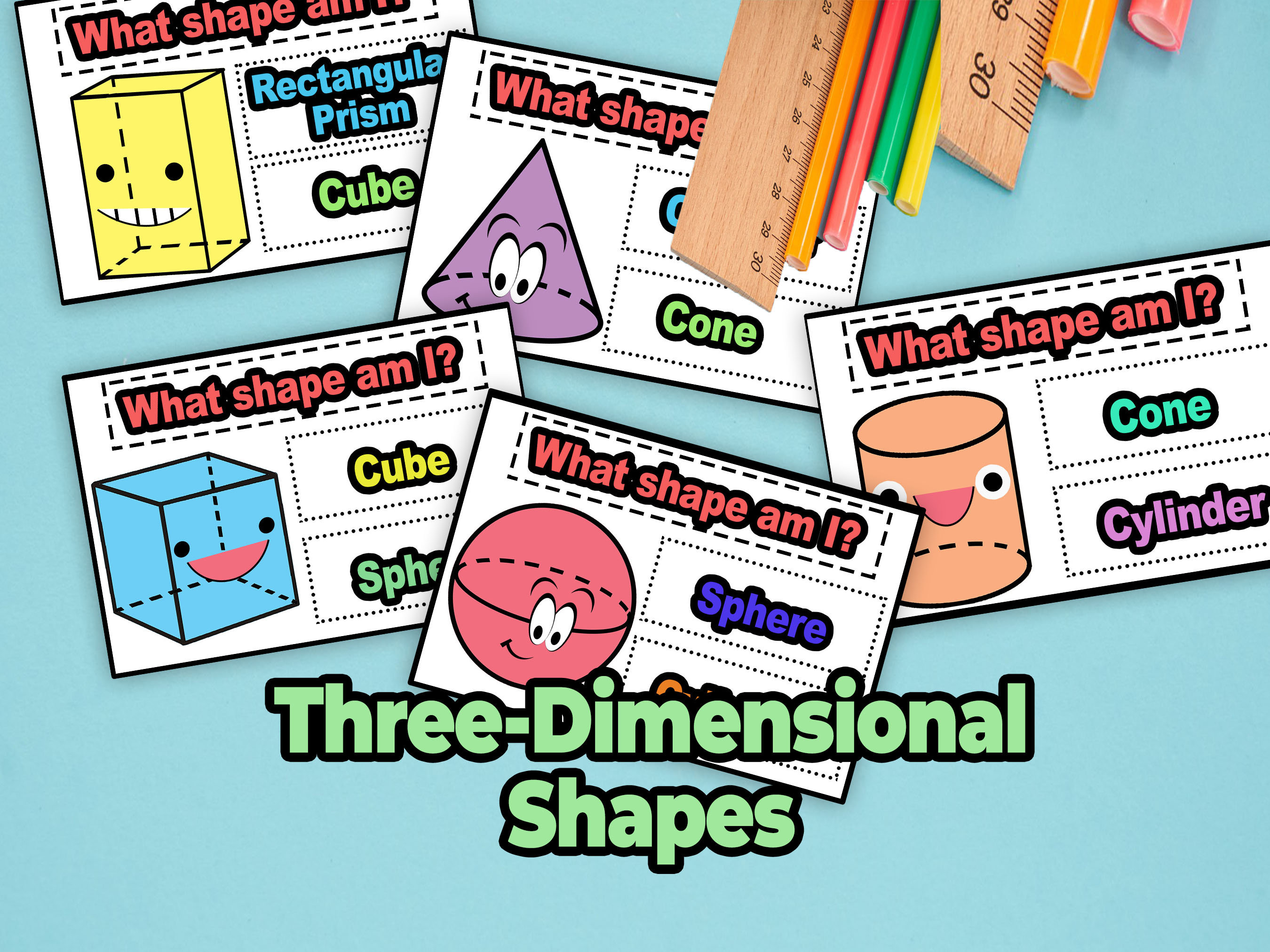 2D Shapes Math Practice Kids - 2D and 3D Shapes Learning Activity ...