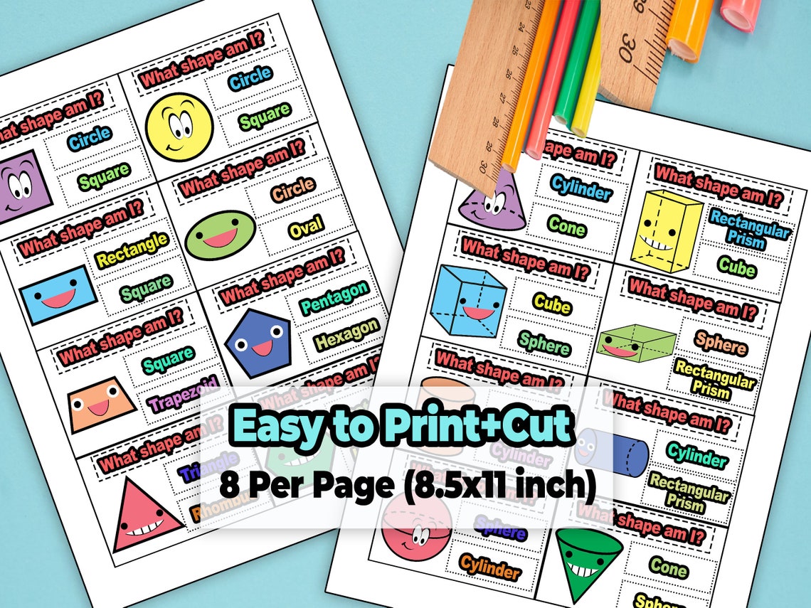 2D Shapes Math Practice Kids 2D and 3D Shapes Learning Activity ...