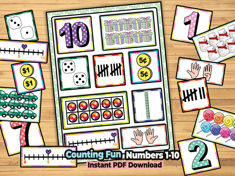 Number Counting Activity for Kids Number Match 1-10: Math Printable ...