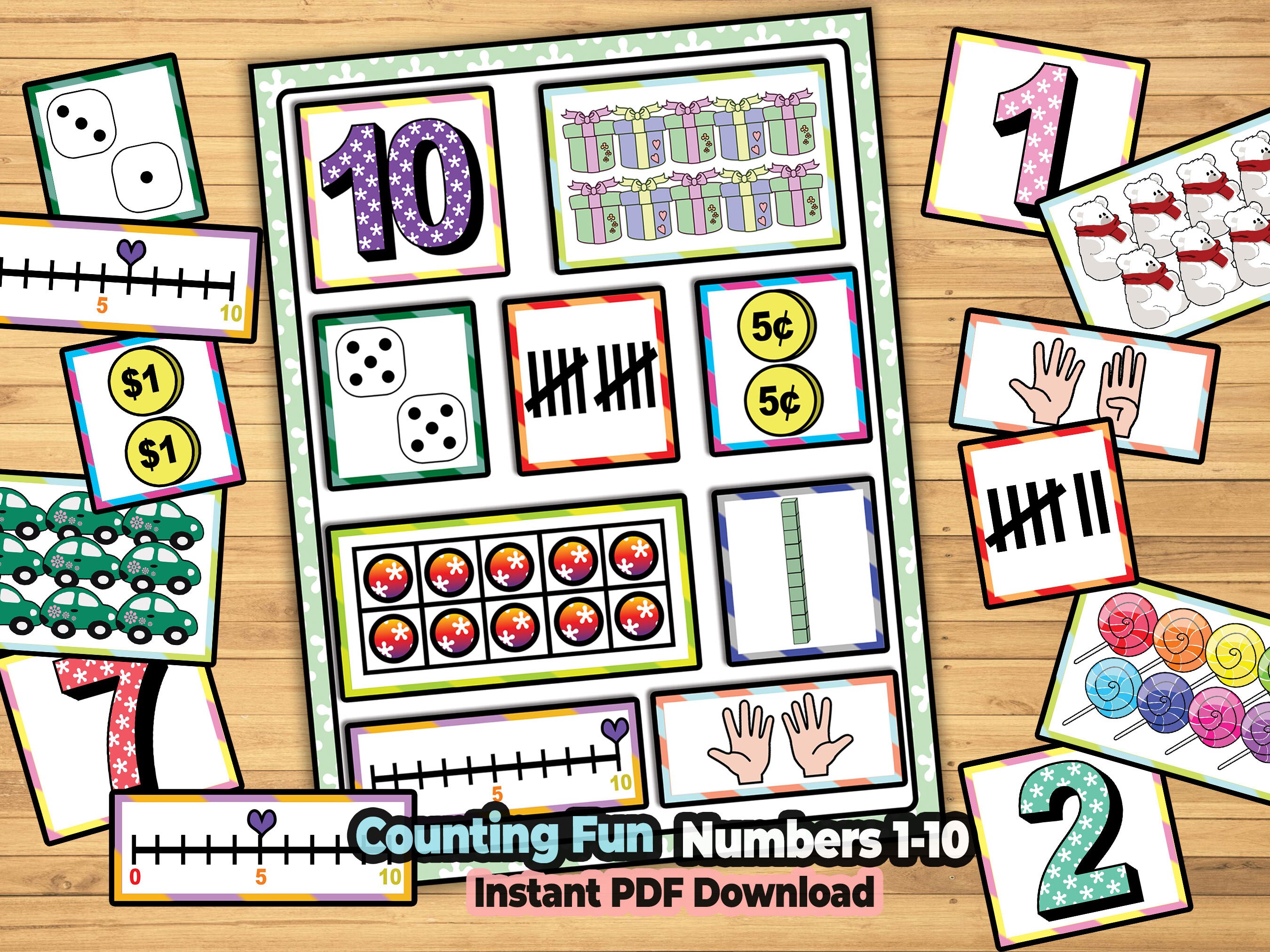 Number Counting Activity for Kids Number Match 1-10: Math Printable ...