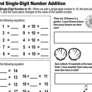 Addition Subtraction Strategy Math Worksheet First Grade Kindergarten ...