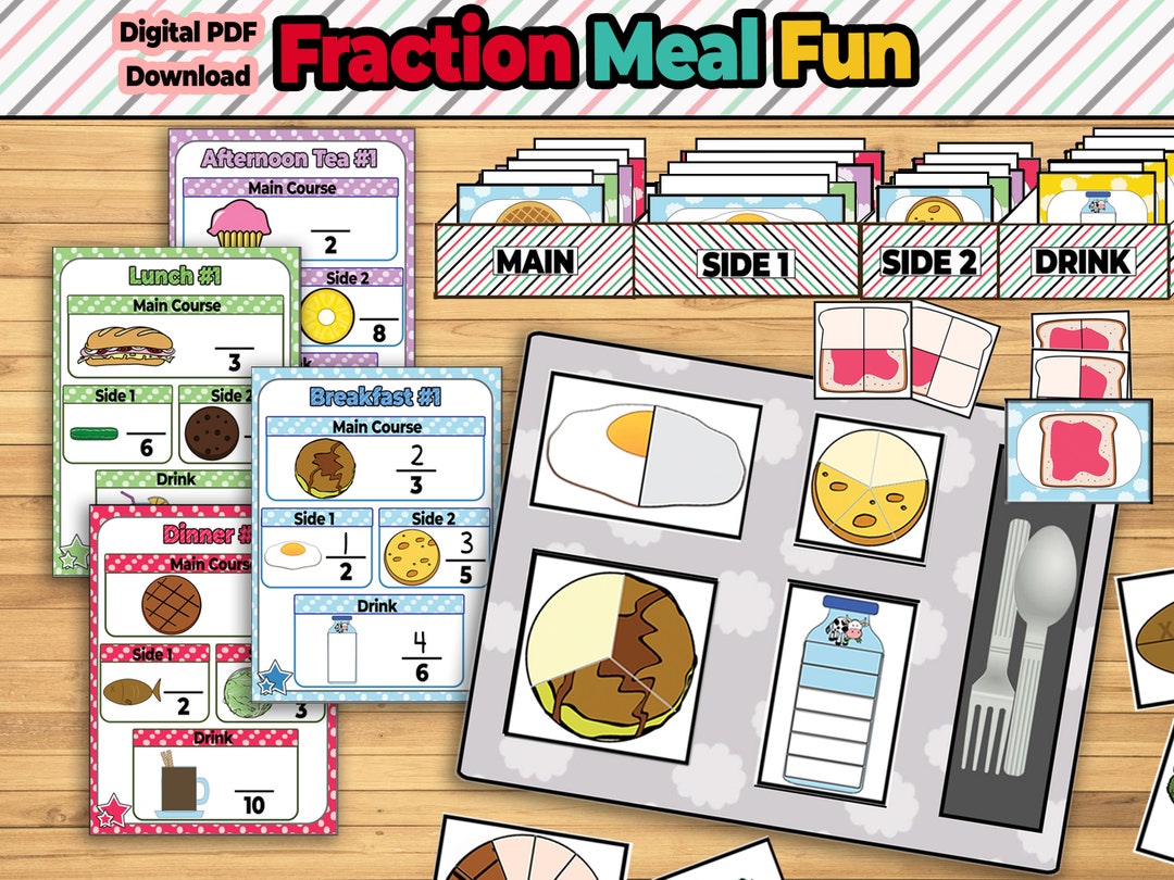 Fraction Montessori Activity Pretend Play-build-learn-fun Educational ...